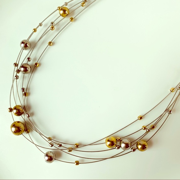 Lia Sophia | Jewelry | Silver Tone Wire Ball Multi Strand Necklace ...
